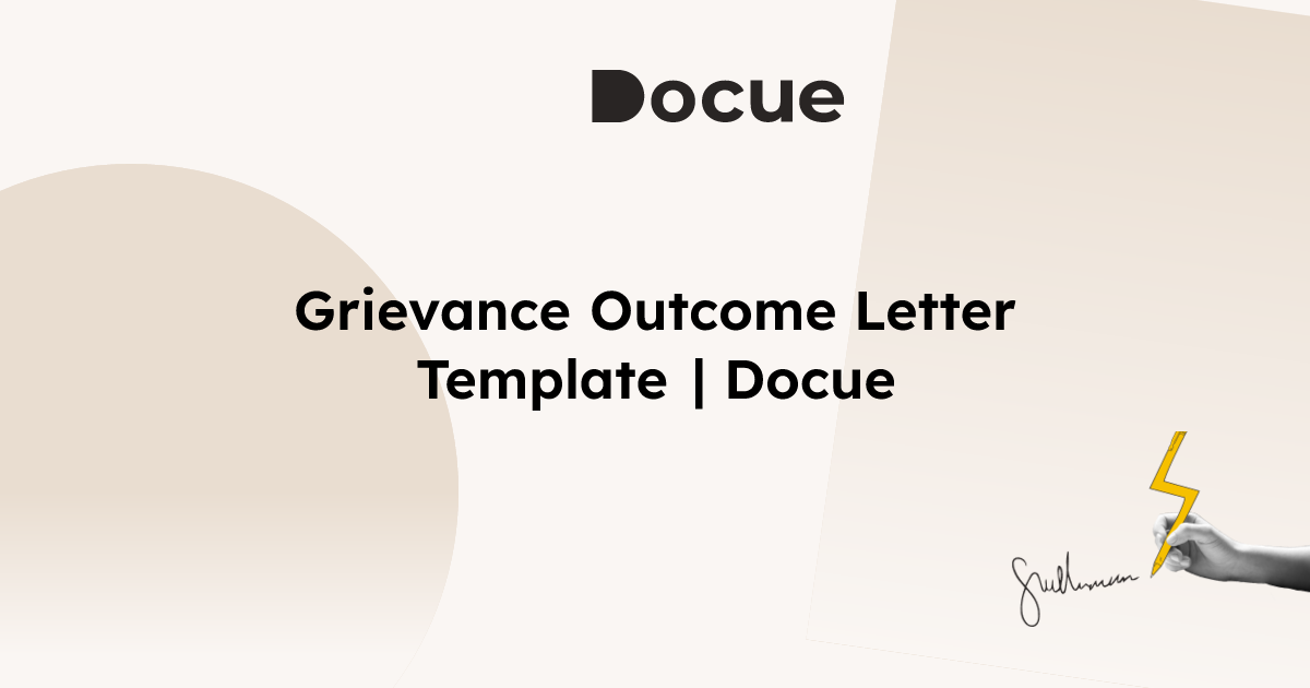 Grievance Outcome Letter Template | Docue