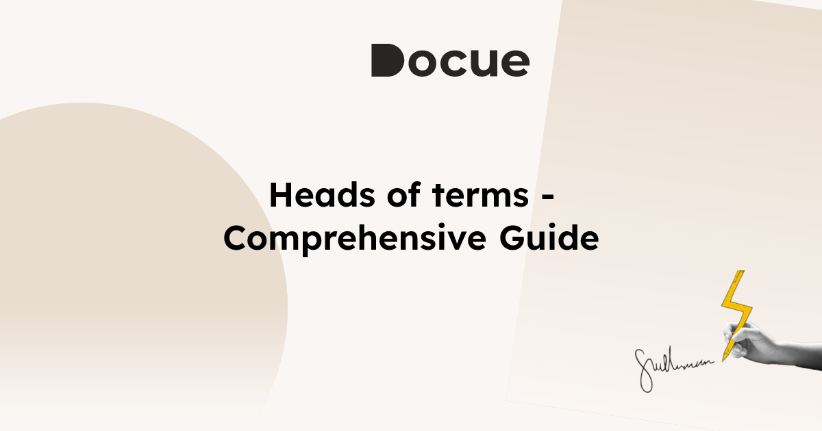 A simple (but complete) guide to heads of terms