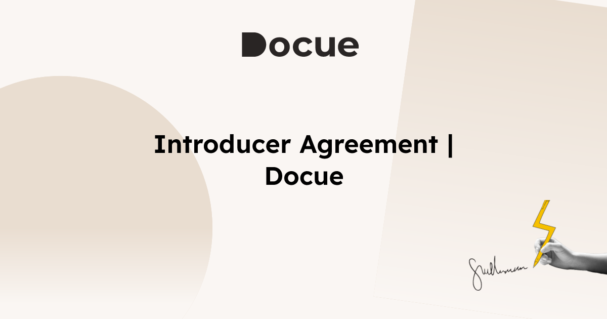 Introducers Agreement Template