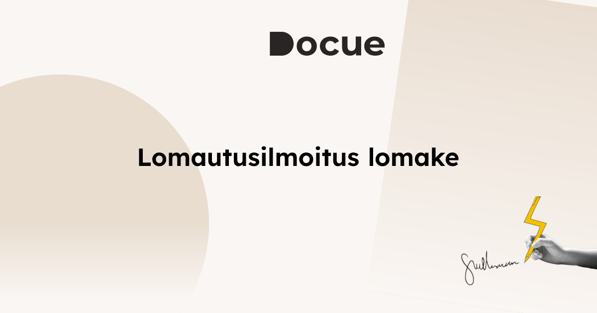 Lomautusilmoitus lomake