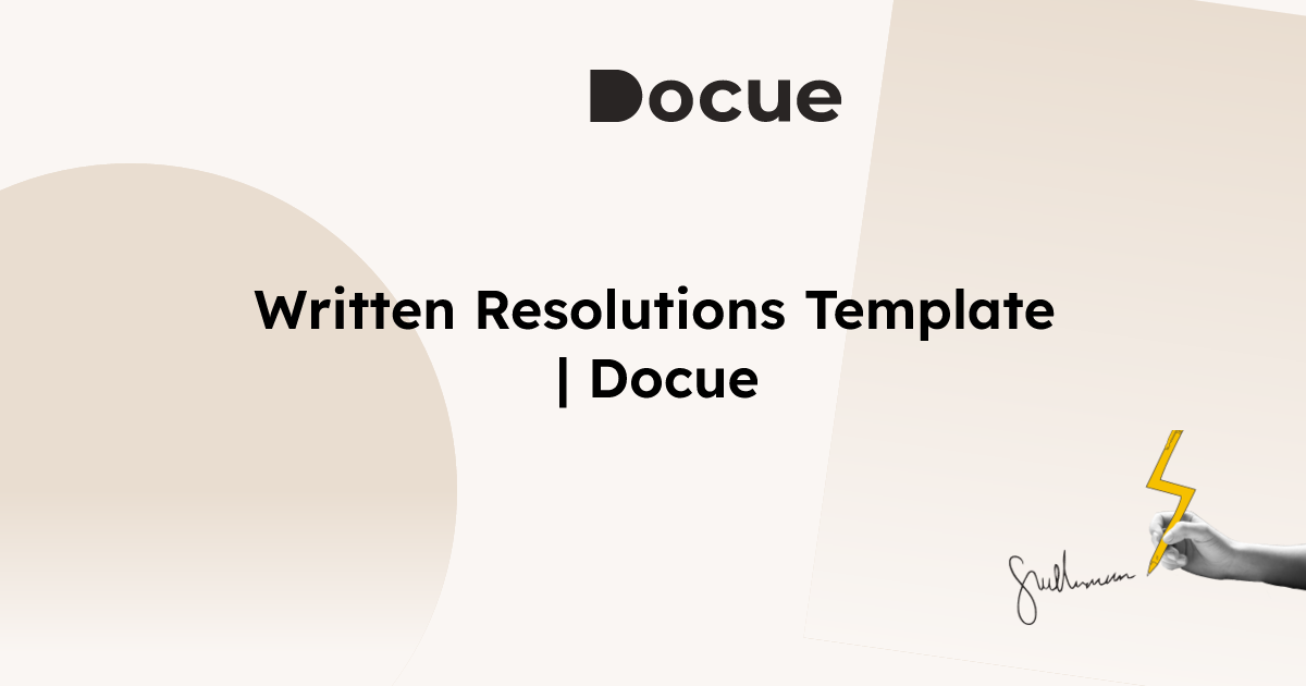Written Resolutions Template | Docue